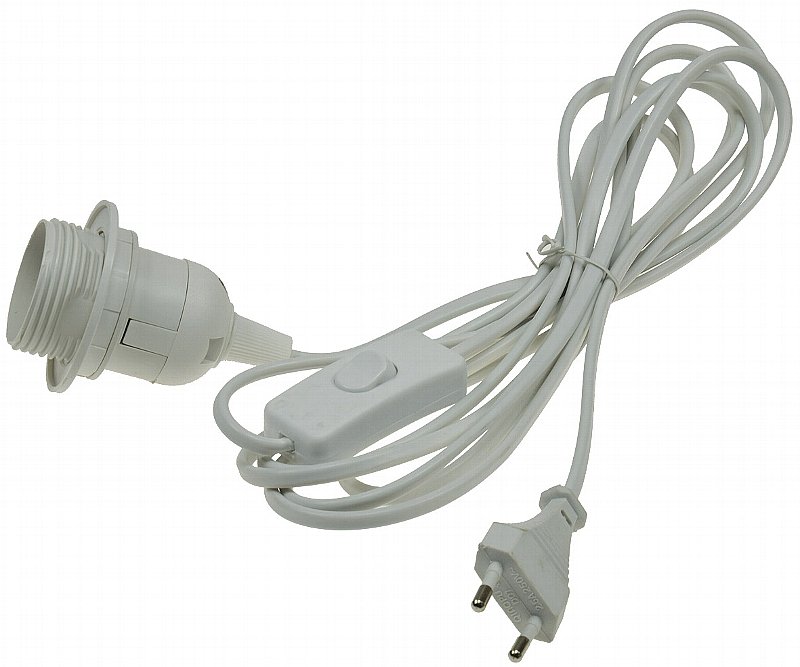 Netzkabel mit Schalter und E27 Fassung 3,4mtr Kabel Lampenfassung ...